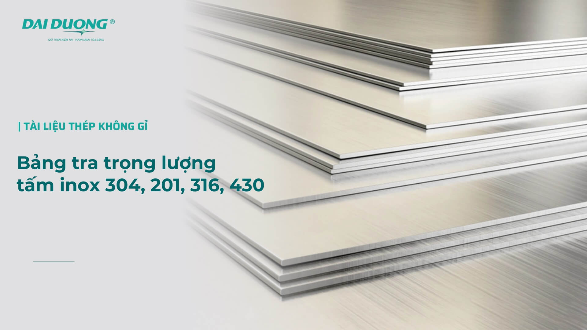 Bảng Tra Trọng Lượng Tấm Inox 304, 201, 316, 430 | Inox Đại Dương